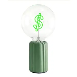 MITB Dollar Sign Portable Table Lamp Olive