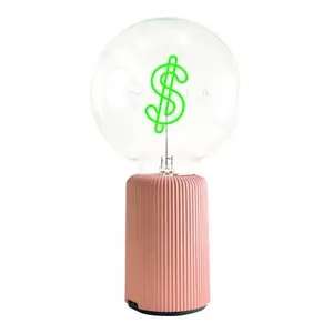 MITB Dollar Sign Portable Table Lamp Pink