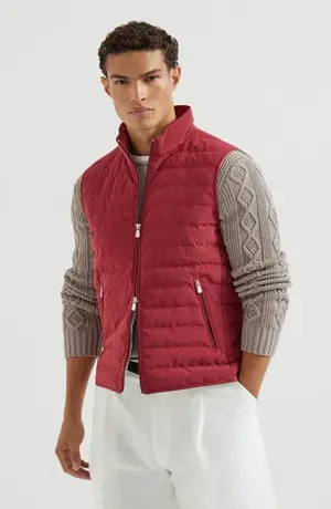 Brunello Cucinelli Nylon Down Vest - Cherry