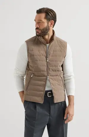 Brunello Cucinelli Nylon Down Vest - Hazelnut