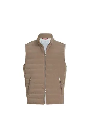 Brunello Cucinelli Nylon Down Vest - Hazelnut