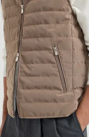 Brunello Cucinelli Nylon Down Vest - Hazelnut