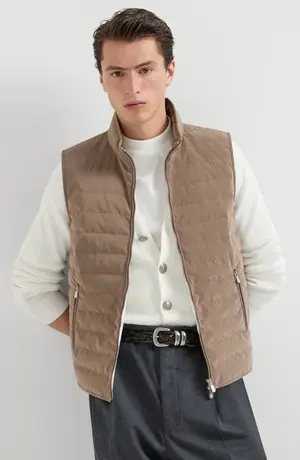 Brunello Cucinelli Nylon Down Vest - Hazelnut