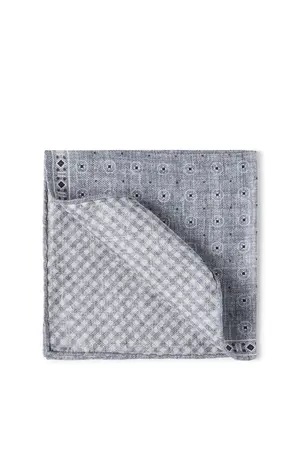 Brunello Cucinelli Silk Pocket Square Grey