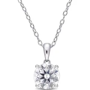 JULIANNA B. Moissanite Solitaire Pendant Necklace - Sterling Silver