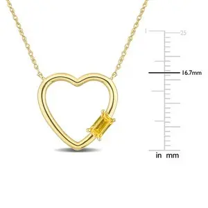 JULIANNA B. 10k Gemstone Open Heart Pendant Necklace - Sapphire/yellow Gold