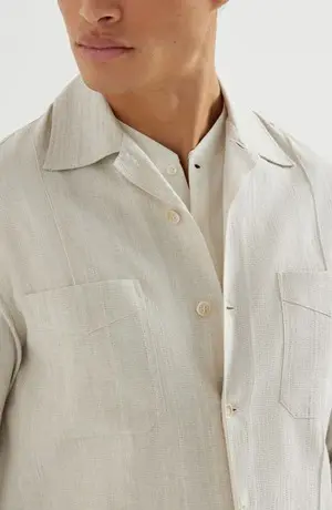 Brunello Cucinelli Cotton And Linen Guayabera