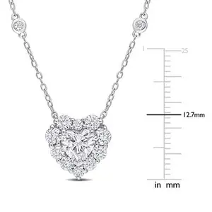 JULIANNA B. Moissanite Heart Halo Necklace