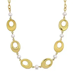 JULIANNA B. Oval Link Station Necklace - Pearl