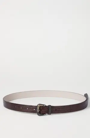 Brunello Cucinelli Calfskin Leather Belt - Rust Brown