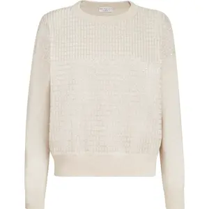 Brunello Cucinelli Embroidered Sweater - Beige
