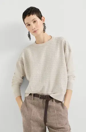 Brunello Cucinelli Embroidered Sweater - Beige