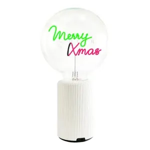 MITB Merry Xmas Portable Table Lamp White