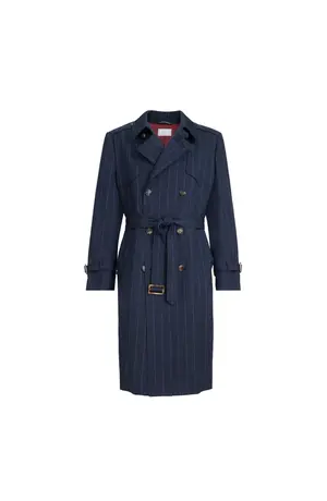 Brunello Cucinelli Chalk Stripe Trench - Blue