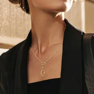 JULIANNA B. 10k Abstract Shape Lariat Necklace