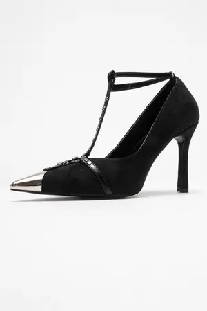 PROLOGUE SHOES Juliana Pointed Toe Pump - Black Suede