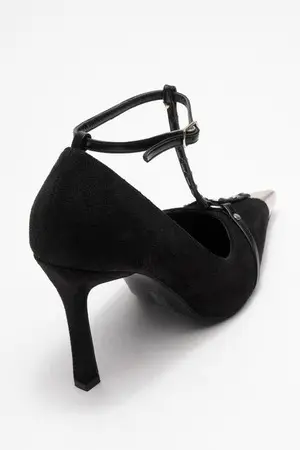 PROLOGUE SHOES Juliana Pointed Toe Pump - Black Suede