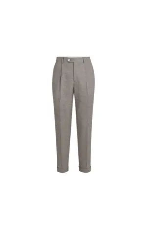 Brunello Cucinelli Prince Of Wales Trousers - Brown