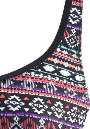 LASCANA Oversized Tankini Top - Black Multi