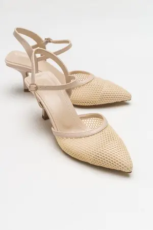 PROLOGUE SHOES Mesh Pointed Toe Pumps