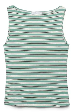 Mango Stripe Boat Neck Tank Top