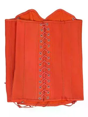 WHO DECIDES WAR Window Longline Leather Corset