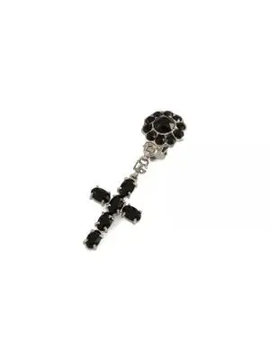Dolce & Gabbana Cross Drop Clip-on Earrings - Black
