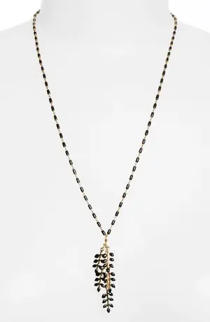 Isabel Marant Leaf Tendrils Pendant Necklace - Black