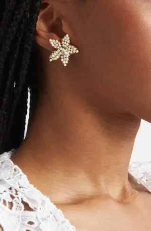 Isabel Marant Étoile Beaded Mismatched Earrings - Ecru