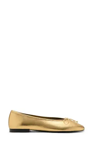 Mango Metallic Leather Ballet Flats