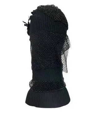 WHO DECIDES WAR Flower-appliqué Balaclava
