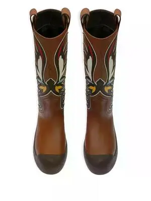 Bally Chambery Leather Eagle-motif Boots