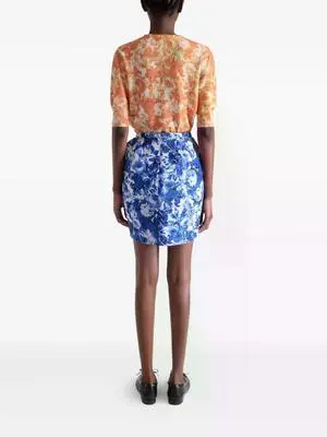 Bally Floral-print Cutaway Mini Skirt
