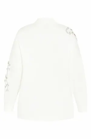 City Chic Zariah Rhinestone Mock Neck Sweater