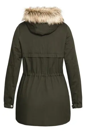 City Chic Explorer Parka With Faux Shearling Lining
