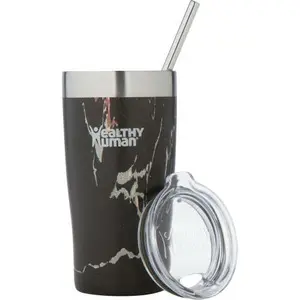 HEALTHY HUMAN Stainless Steel Tumbler With Straw & Lid - Black