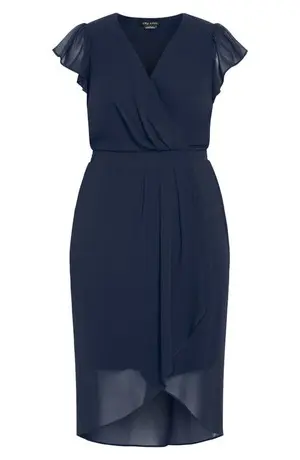City Chic Faux Wrap Sheath Dress