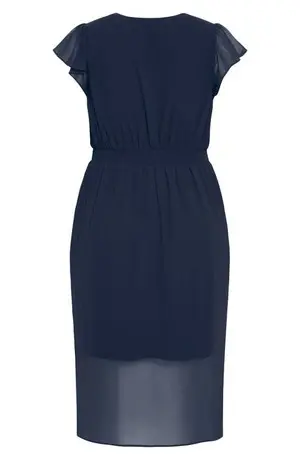 City Chic Faux Wrap Sheath Dress