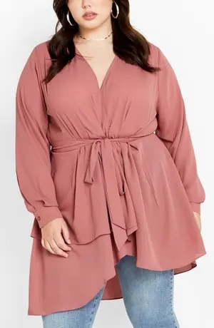 City Chic Lyric Faux Wrap Blouse