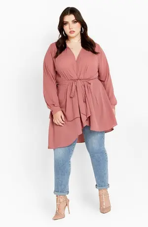 City Chic Lyric Faux Wrap Blouse