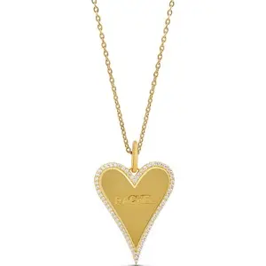 SHYMI Pavé Heart Name Pendant Necklace - Gold