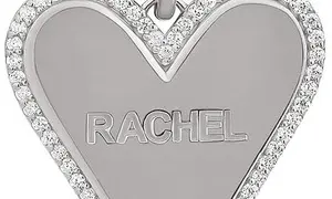 SHYMI Pavé Heart Name Pendant Necklace - Silver