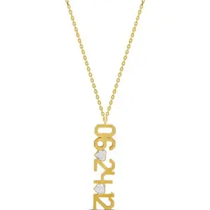 SHYMI Heart Date Pendant Necklace Gold