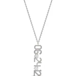 SHYMI Heart Date Pendant Necklace Silver