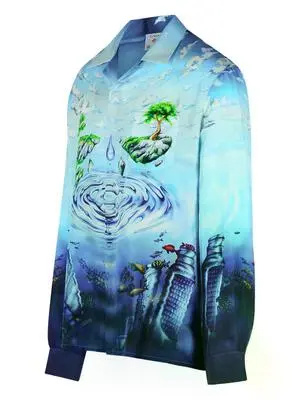 Casablanca Lost Atlantis Silk Shirt - Blue