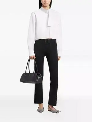 COURREGES Ribbed Button Capri Pants