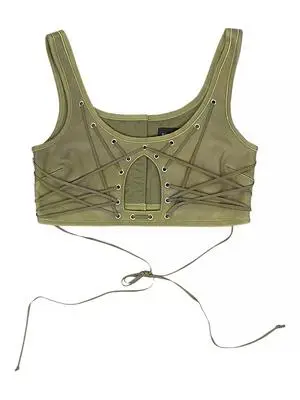 WHO DECIDES WAR BY EV BRAVADO Laced Crop Top - Green