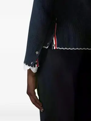 Thom Browne V-neck Four-stripe Cardigan - Blue