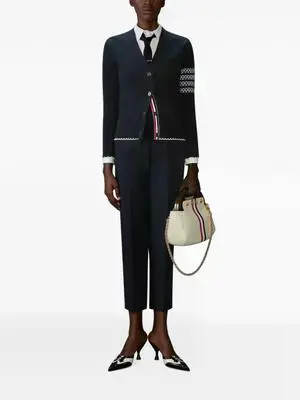 Thom Browne V-neck Four-stripe Cardigan - Blue