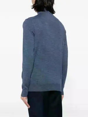 Luciano Barbera Roll-neck Wool Jumper - Blue